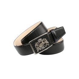 Anthoni Crown Ledergürtel für Jeans mit Metalllogo, schwarz
