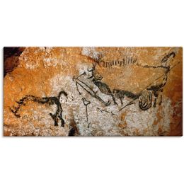 Artland Leinwandbild Höhle von Lascaux 17000 v Chr, Wildtiere (1 St), auf Keilrahmen gespannt, braun