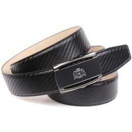 Anthoni Crown Ledergürtel mit Hartglas-Schließe und eleganter Flechtoptik, schwarz