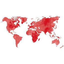 Wall-Art Wandtattoo 5 Bilderrahmen Weltkarte Rot (1 St), selbstklebend, entfernbar, rot