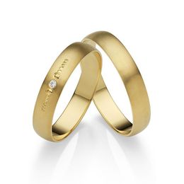 Firetti Trauring Schmuck Geschenk Gold 375 Hochzeit Ehering "LIEBE", Made in Germany, wahlweise mit oder ohne Brillant, gelb|goldfarben