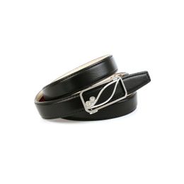 Anthoni Crown Ledergürtel Schließe mit zwei Glitzersteinen, schwarz