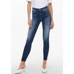 Only Skinny-fit-Jeans ONLBLUSH LIFE MID SK ANK RAW, blau