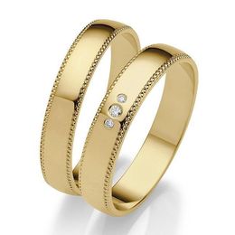 Firetti Trauring Schmuck Geschenk Gold 375 Hochzeit Ehering "LIEBE", Made in Germany, wahlweise mit oder ohne Brillanten, gelb|goldfarben
