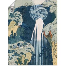 Artland Kunstdruck Wasserfall von Amida an Kiso Straße, Gewässer (1 St), als Leinwandbild, Wandaufkleber oder Poster in versch. Größen, blau