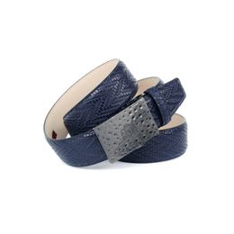 Anthoni Crown Ledergürtel 4 cm Automatik Ledergürtel für Jeans, blau