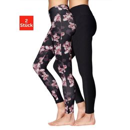 H.I.S. H.I.S Leggings (2er-Pack) in bedruckt und uni, schwarz