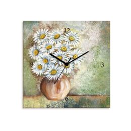 Artland Wanduhr Margeriten in Vase I, beige