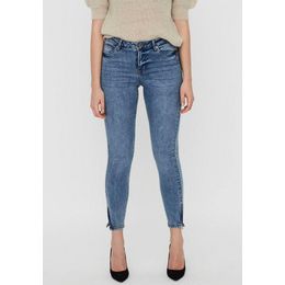 Véro Moda Vero Moda Skinny-fit-Jeans VMTILDE mit Zipper am Saum, blau