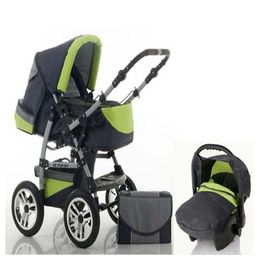 babies-on-wheels Kombi-Kinderwagen 3 in 1 Kinderwagen-Set Flash inkl. Autositz