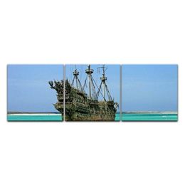 Bilderdepot24 Leinwandbild Piratenschiff in der Karibik