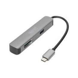 Digitus USB Type-C Multiport Dock, Dockingstation Anschlüsse: 1x HDMI-Ausgang, 2x USB-A 3.2 (5 Gbit/s), 1x USB-C 3.2 (5 Gbit/s) Stromversorgung: USB-Betrieb Typ: Dockingstation