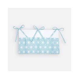 KraftKids Betttasche weiße Diamante auf Pastel Blau