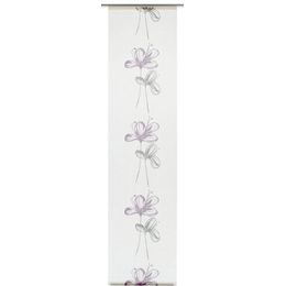 Schiebegardine Flächenvorhang Stoff Flower, Gardinia, Klettband (1 St), Lichtschutz, ohne Paneelwagen, weiß