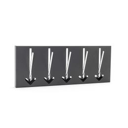 Levandeo® Garderobe, 5 Wandhaken Pfeil Wandgarderobe Schwarz Garderobe Metall Chrom