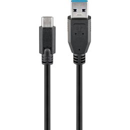 goobay Sync & Charge Super Speed USB-C™ Smartphone-Kabel, USB 3.0 Typ A, USB Typ A, USB-C, USB Typ A, USB-C (100 cm), schwarz