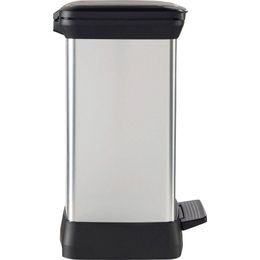 curver Mülleimer Decobin Duo, 28 Liter, schwarz|silberfarben