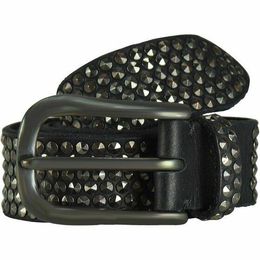 b.belt Nietengürtel Leder schwarz 80 cm