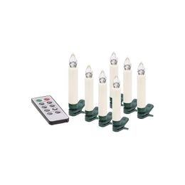 buttinette LED-Christbaumkerzen, 10 Kerzen, batteriebetrieben, mit Fernbedienung