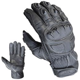 Motorradhandschuhe PROANTI Handschuhe aus Leder, kurz geschnitten, mit Touchscreen Funktion schwarz