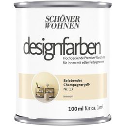 Schöner Wohnen Farbe SCHÖNER WOHNEN FARBE Wand- und Deckenfarbe designfarben, Belebendes Champagnercreme Nr. 13, hochdeckende Premium-Wandfarbe, gelb