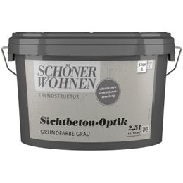 Schöner Wohnen Farbe SCHÖNER WOHNEN FARBE Grundierfarbe TRENDSTRUKTUR Sichtbeton-Optik Grundfarbe, 2,5 Liter, grau, Grundierfarbe für Sichtbeton-Optik, grau