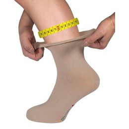 Fußgut Fußgut Gesundheitssocken Sensitiv Elegant Socken XXL (1-Paar) Weitschaft, Rollbund, beige