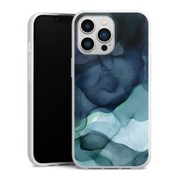 DeinDesign Handyhülle Wasserfarbe Textur Muster Liquid Art Twilight Mood, Apple iPhone 13 Pro Silikon Hülle Bumper Case Handy Schutzhülle, weiß