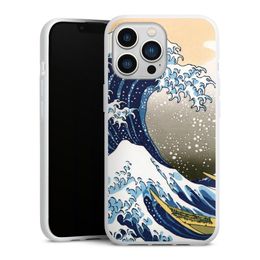 DeinDesign Handyhülle Katsushika Hokusai Die große Welle vor Kanagawa Kunst, Apple iPhone 13 Pro Silikon Hülle Bumper Case Handy Schutzhülle, weiß