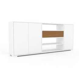 MYCS Sideboard Weiß - Sideboard: Schubladen in Eiche & Türen in Weiß - Hochwertige Materialien - 190 x 81 x 34 cm, konfigurierbar