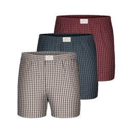 Lakeford & Sons Lakeford & Sons Boxer shorts ' 3-Pack 'Karos' ' male Blue, Grey, Red size L