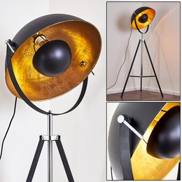 hofstein Jupiter Stehleuchte Schwarz-Gold, 1-flammig