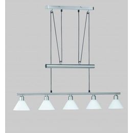 Trio Leuchten STAMINA Pendelleuchte Edelstahl, Nickel-Matt, 5-flammig