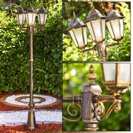 hofstein Hongkong Frost Kandelaber Braun, Gold, 3-flammig