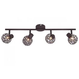 BRILLIANT LEUCHTEN Brilliant Virgo Spotbalken Braun, 4-flammig