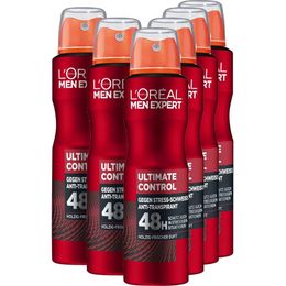 L'Oréal L'ORÉAL PARIS MEN EXPERT Deo-Spray Deo Spray Ultimate Control 48h, Packung, 6-tlg., weiß
