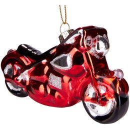 BRUBAKER Christbaumschmuck Mundgeblasene Weihnachtskugel Rotes Motorrad