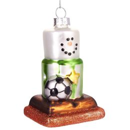 BRUBAKER Christbaumschmuck Kunstvolle Weihnachtskugel Schneemann mit Fußball
