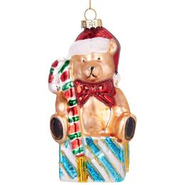BRUBAKER Christbaumschmuck Handbemalte Weihnachtskugel Teddy mit Zuckerstange
