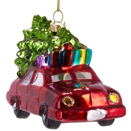 BRUBAKER Christbaumschmuck Kunstvolle Baumkugel Auto mit Weihnachtsbaum