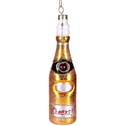 BRUBAKER Christbaumschmuck Handbemalte Weihnachtskugel Champagnerflasche