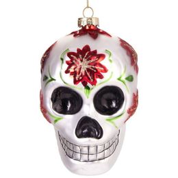BRUBAKER Christbaumschmuck Kunstvolle Weihnachtskugel Mexikanischer Totenkopf