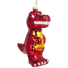 BRUBAKER Christbaumschmuck Mundgeblasene Weihnachtskugel Roter T-Rex