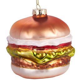 BRUBAKER Christbaumschmuck Mundgeblasene Weihnachtskugel Saftiger Cheesburger