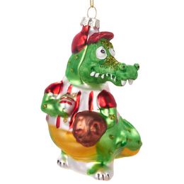 BRUBAKER Christbaumschmuck Mundgeblasene Weihnachtskugel Krokodil mit Ball