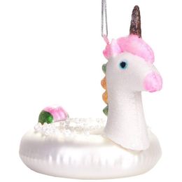 BRUBAKER Christbaumschmuck Mundgeblasene Weihnachtskugel Einhorn-Schwimmring