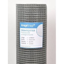 Kraptrap® Voliere Volierendraht Drahtgitter I Käfigdraht Schweißgitter I 25x25mm I 1