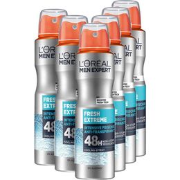 L'Oréal L'ORÉAL PARIS MEN EXPERT Deo-Spray Deo Spray Fresh Extreme, Packung, 6-tlg., weiß