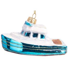 BRUBAKER Christbaumschmuck Mundgeblasene Weihnachtskugel Motorboot