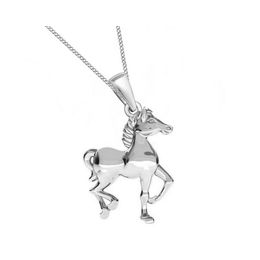 Goldene Hufeisen Kette mit Anhänger Pferd Anhänger mit Kette aus 925 Sterling Silber Mädchen Jungen (2-tlg Set